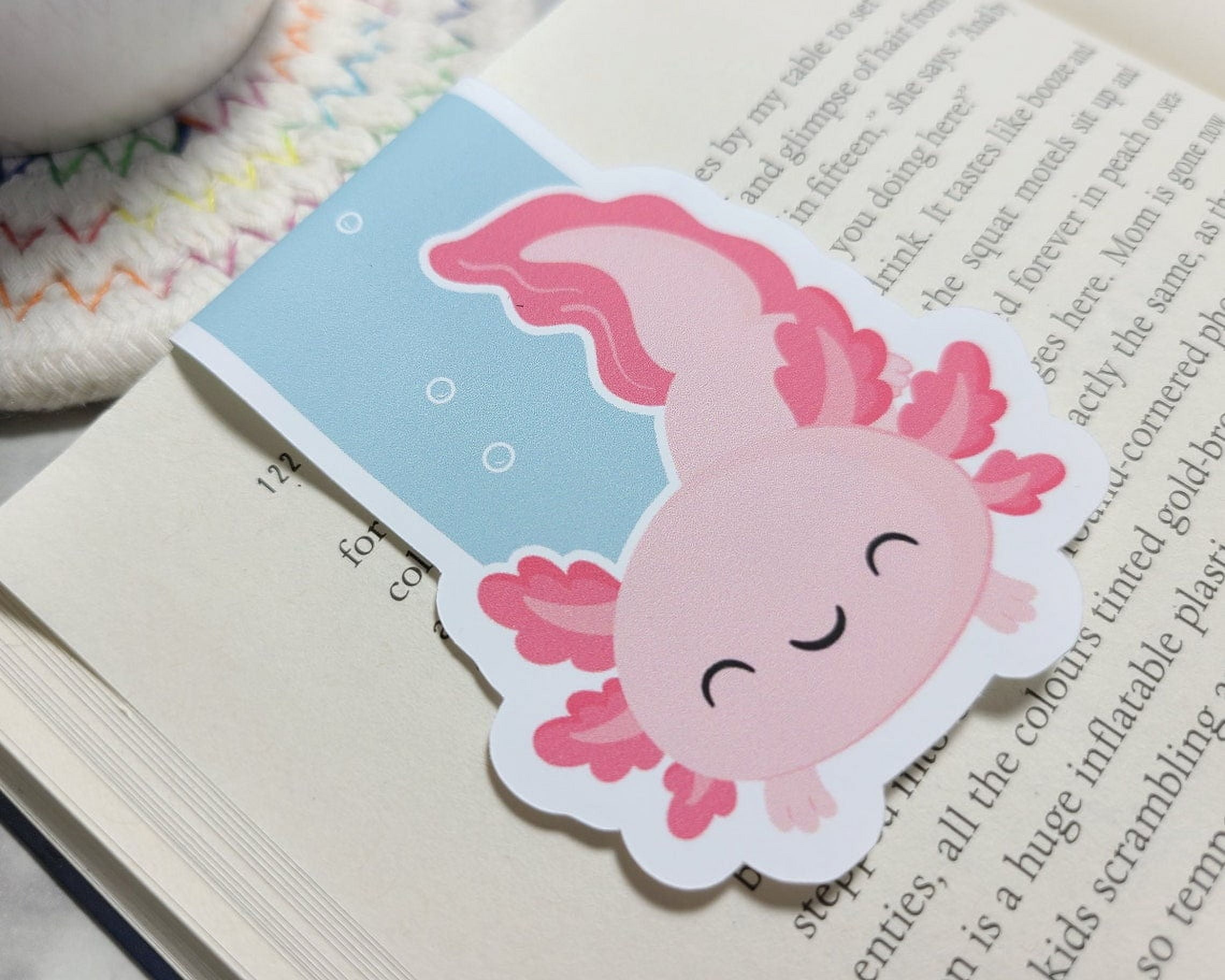 Maneki Axolotl Swimming Magnetic Bookmark, Cute Axolotl Planner Clip ...
