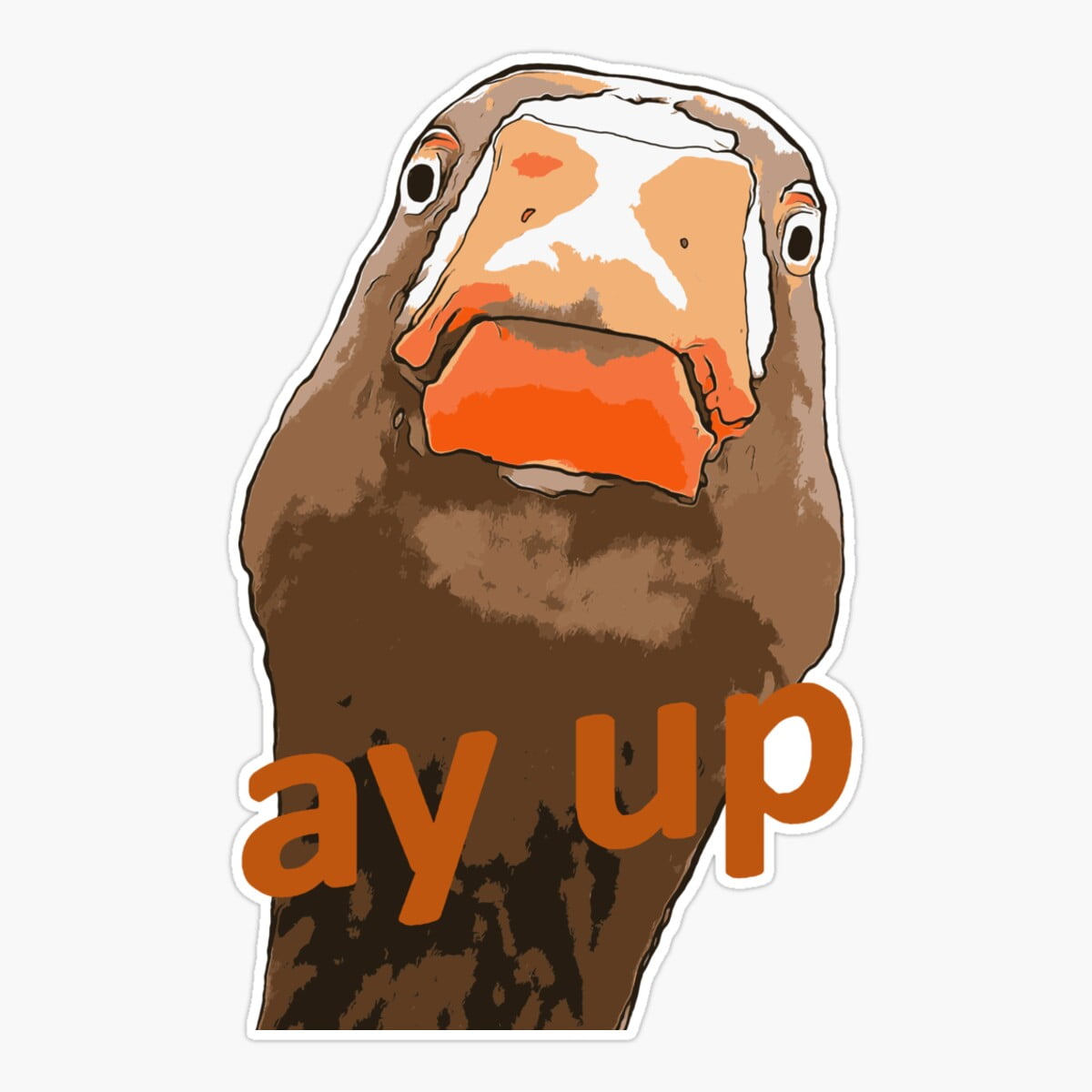 Maneki Ay Up Greeting Nerdy Duck Ace Black Outline Art Er, Phone Decal ...