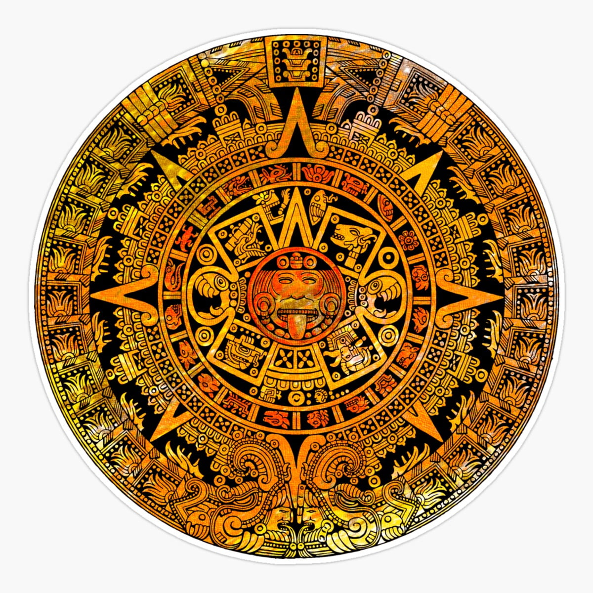 Maneki Aztec Color Calendar Sticker, Phone Decal Water Bottle Stickers ...