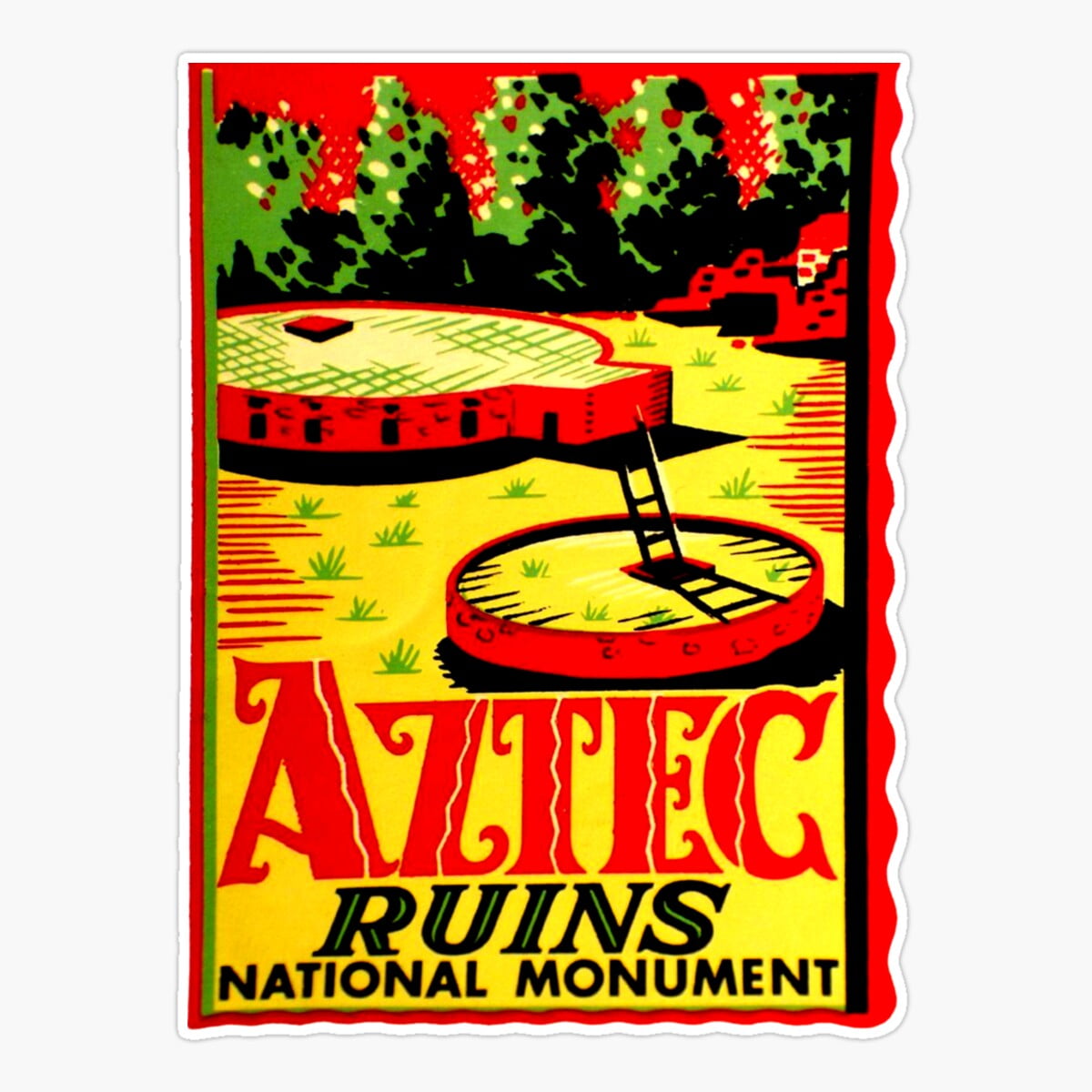 Maneki Aztec Ruins National Monument Vintage Travel Decal Sticker ...