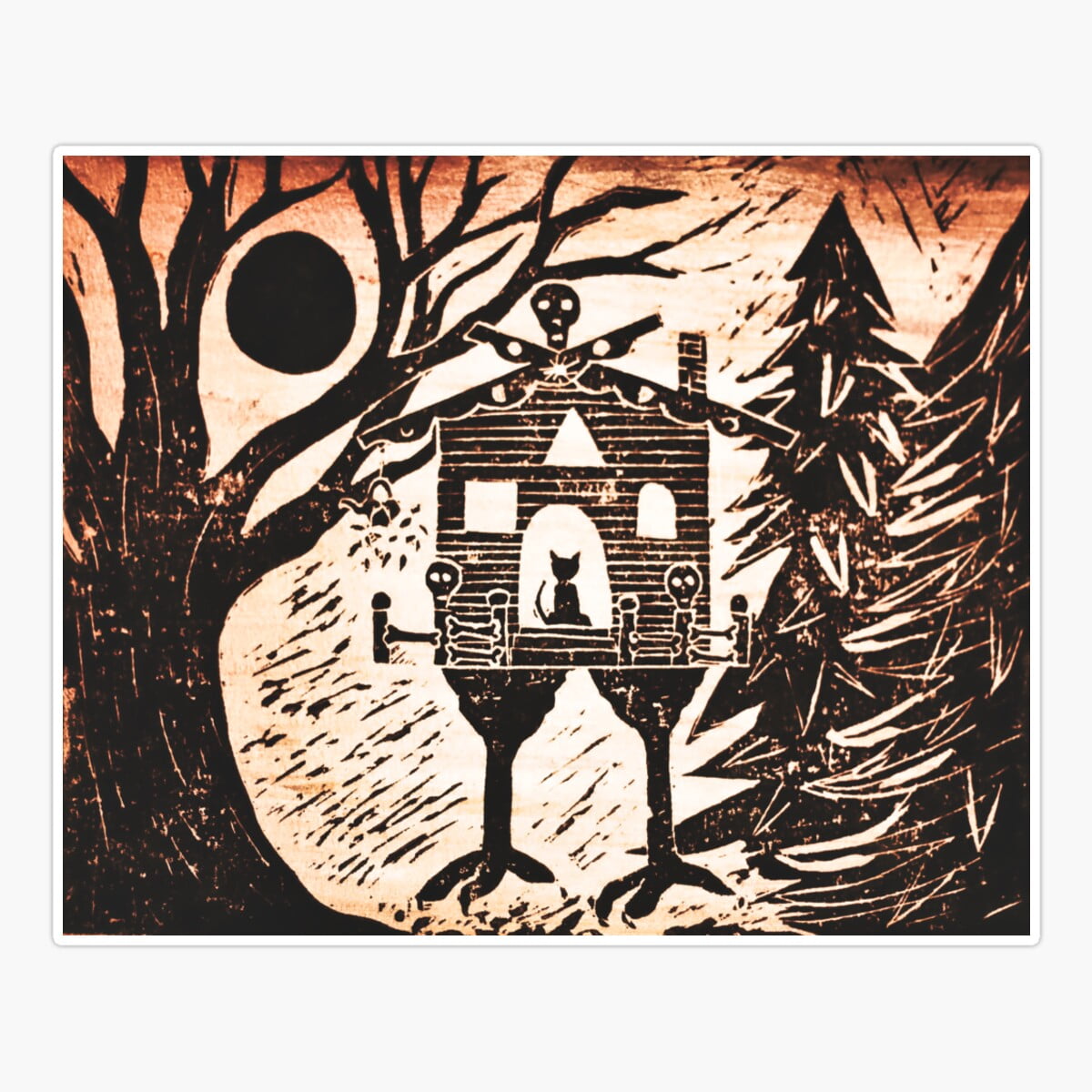 Maneki Baba Yaga'S Hut Er, Phone Decal Water Bottle Stickers Car Decals ...