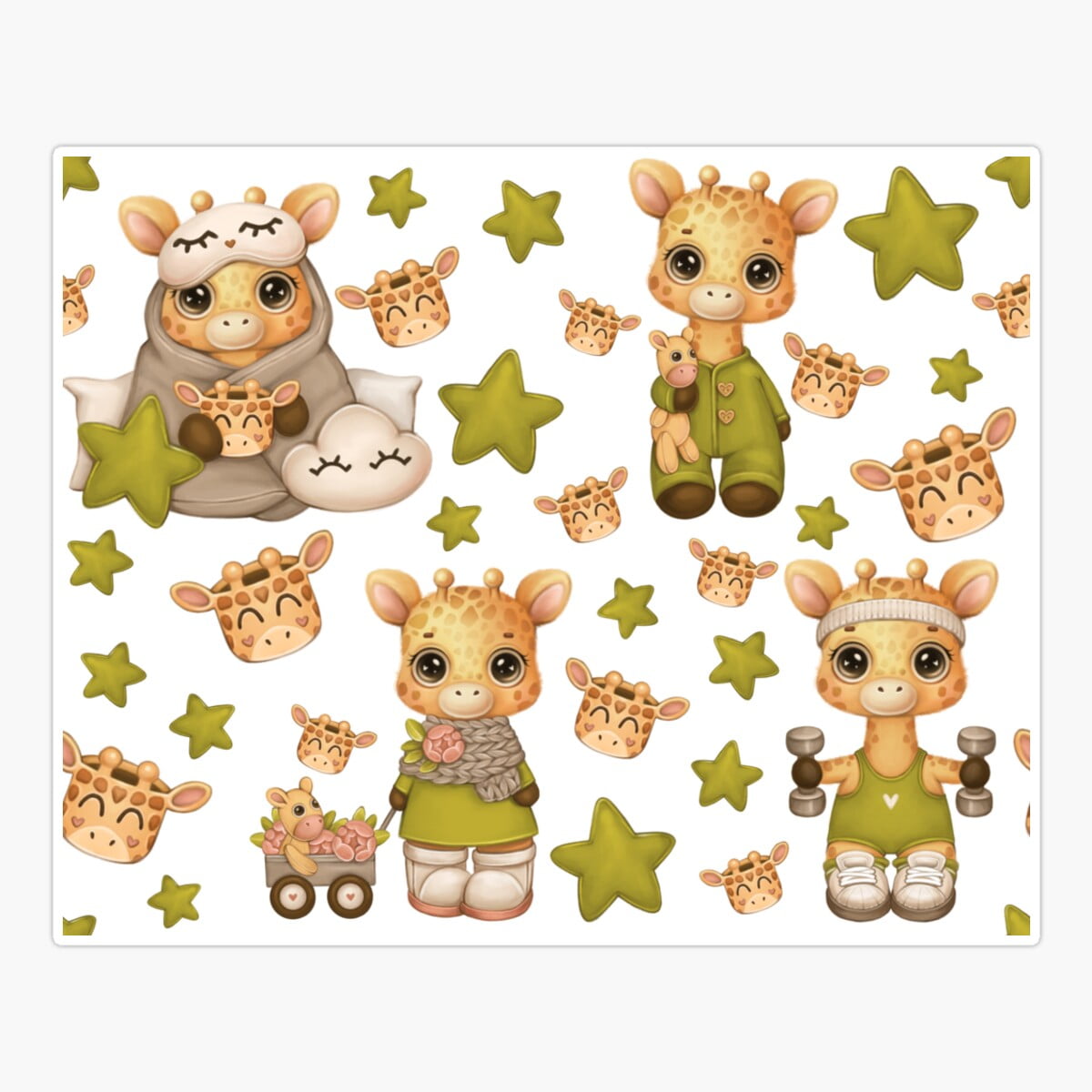 Maneki Baby Giraffe Nursery Pattern-Baby Giraffe Pattern-Giraffe ...