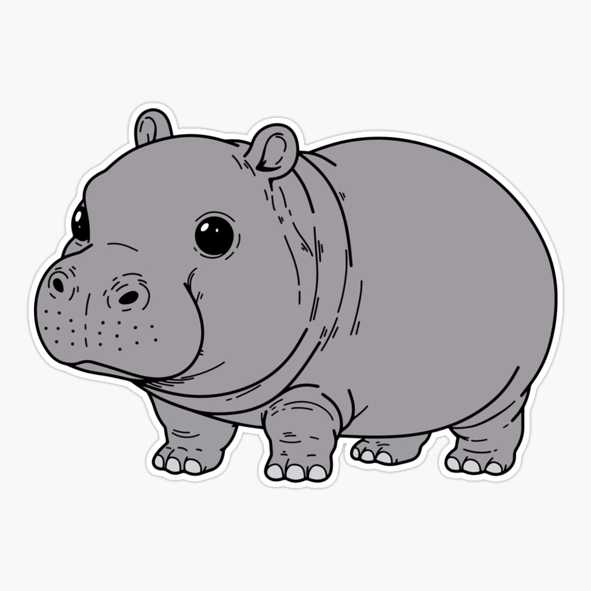 Maneki Baby Pygmy Hippo Er, Phone Decal Water Bottle Stickers Car ...