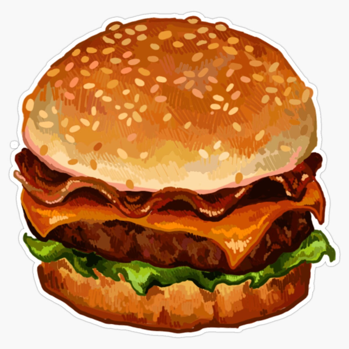 Maneki Bacon Cheeseburger Er, Phone Decal Water Bottle Stickers Car ...