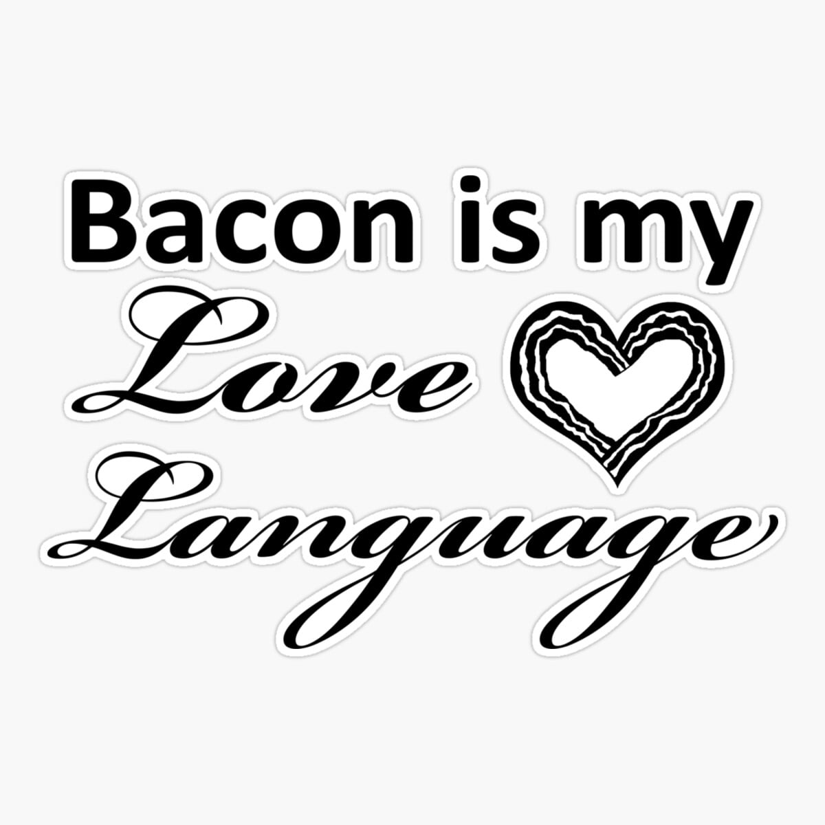Maneki Bacon Is My Love Language Sticker, Phone Decal Water Bottle ...