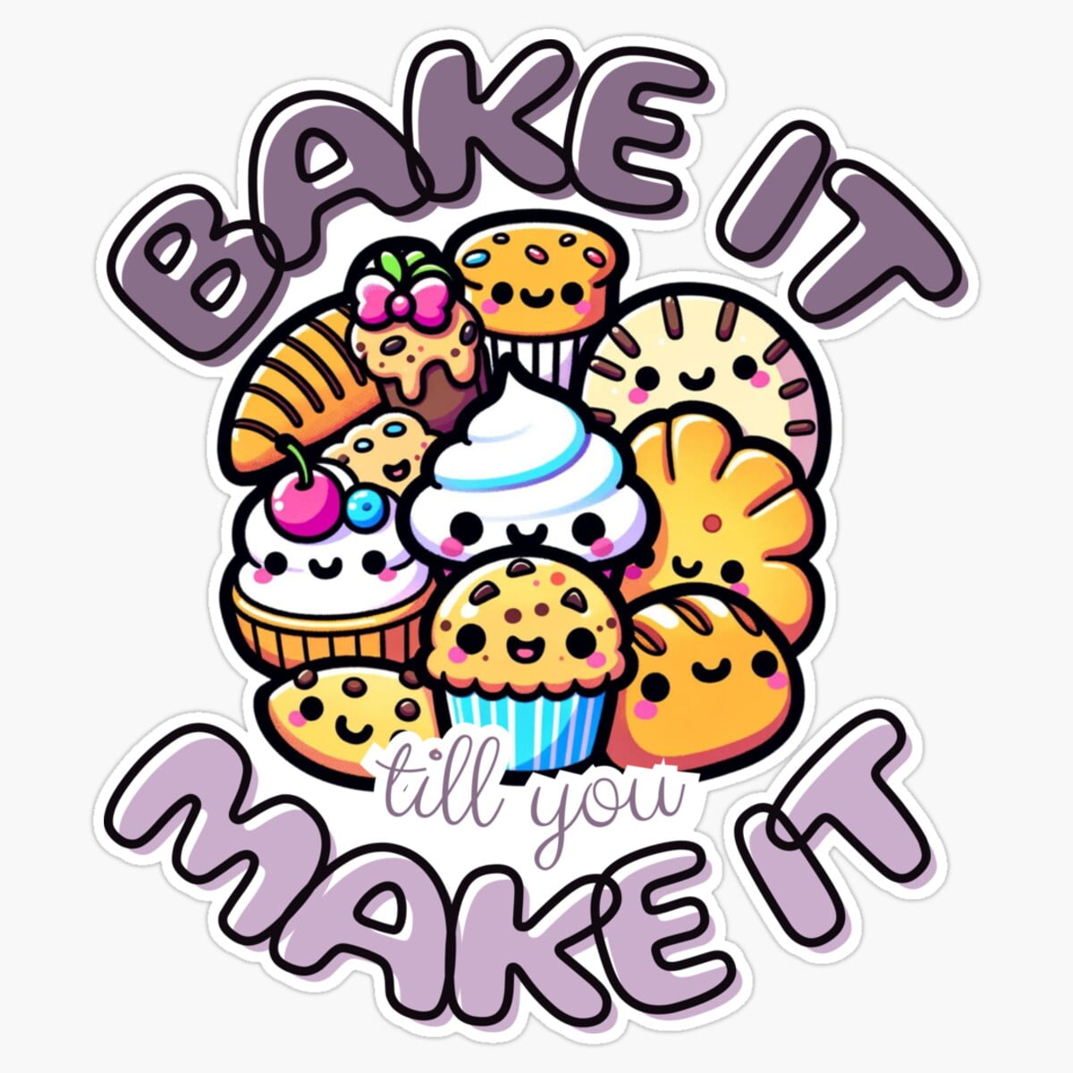 Maneki Bake It Till You Make It Er, Phone Decal Water Bottle Stickers ...