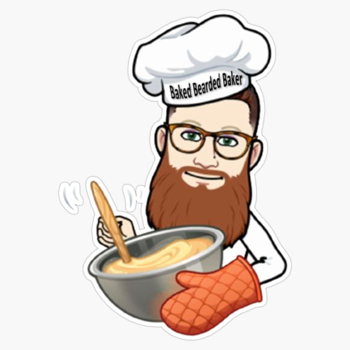 Maneki Baked Bearded Baker Er, Phone Decal Water Bottle Stickers Car Decals, Funny Birthday Gift ...