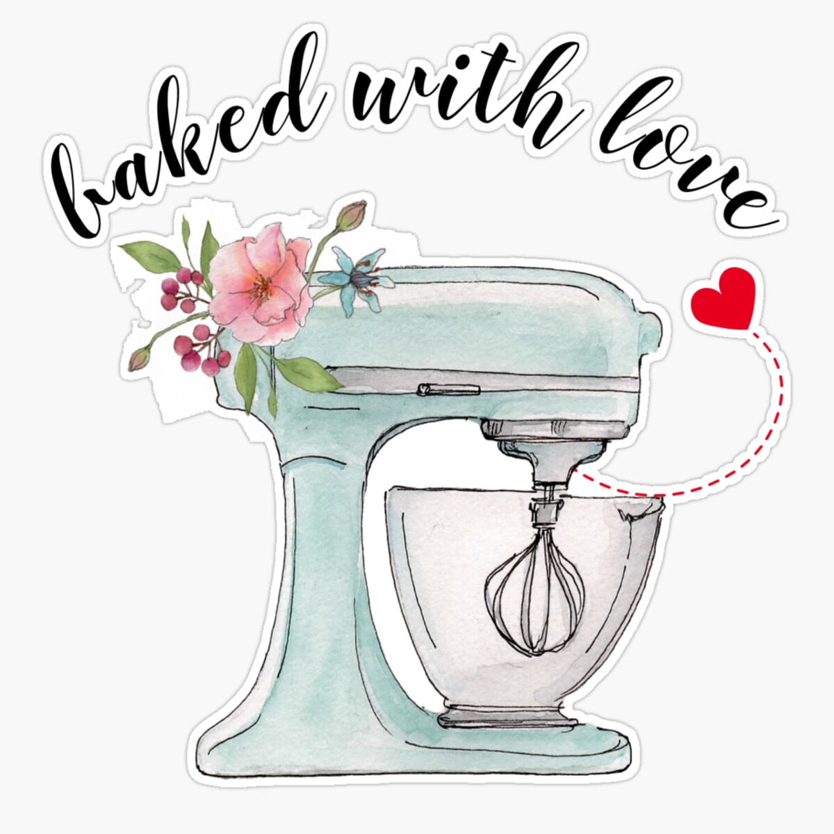 Maneki Baked With Love Cute Cake Mixer Er, Phone Decal Water Bottle ...