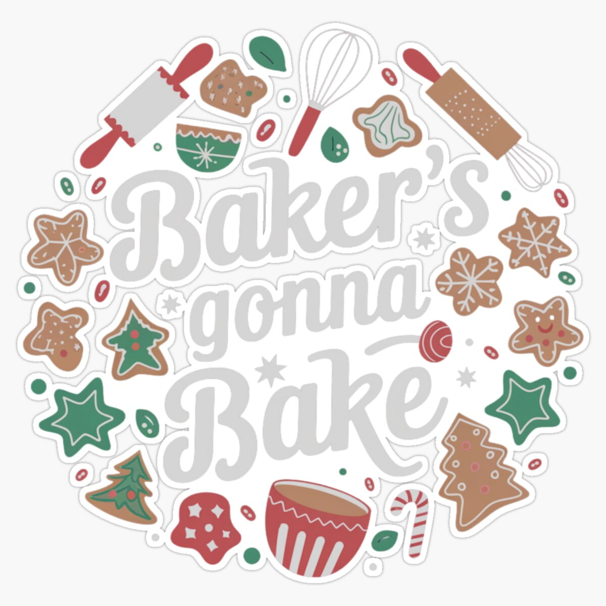 Maneki Baker'S Gonna Bake. Holiday Cookie Design. Er, Phone Decal Water ...