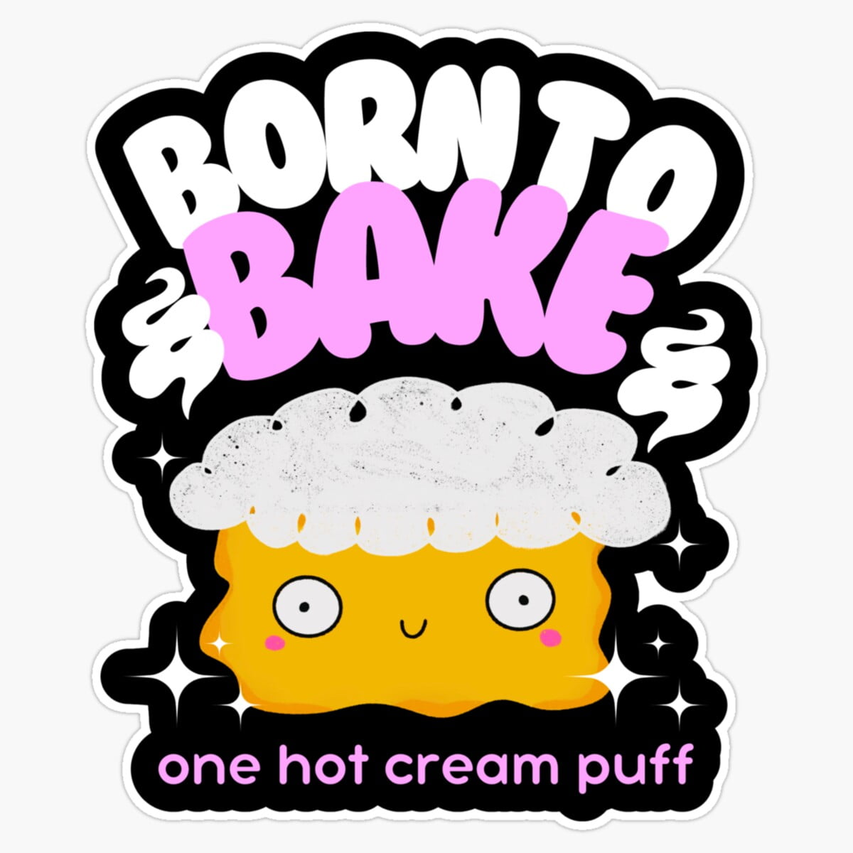 Maneki Baking Love Cute Kawaii Cream Puff Er, Phone Decal Water Bottle ...