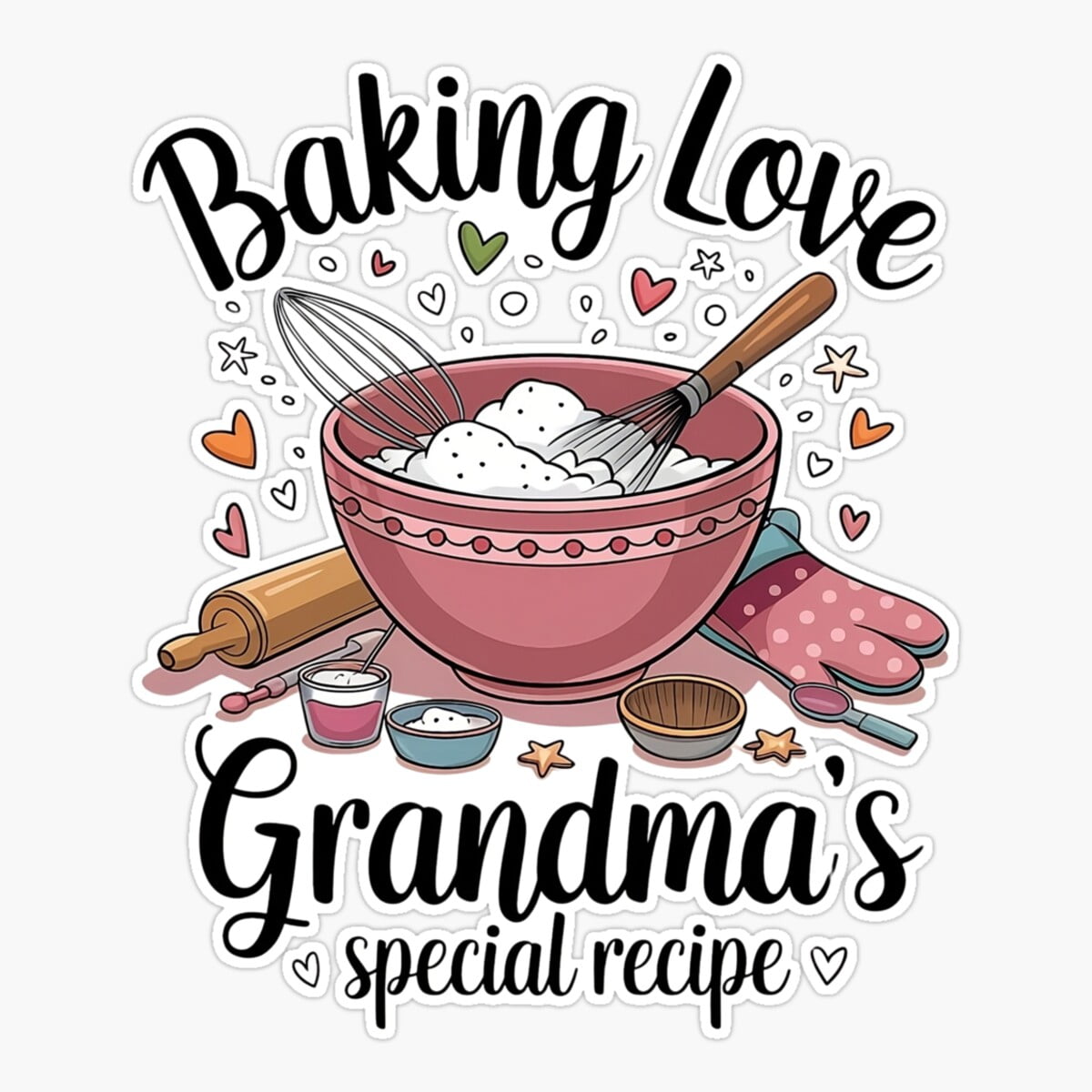 Maneki Baking Love - Grandma’S Special Recipe Sticker, Phone Decal ...