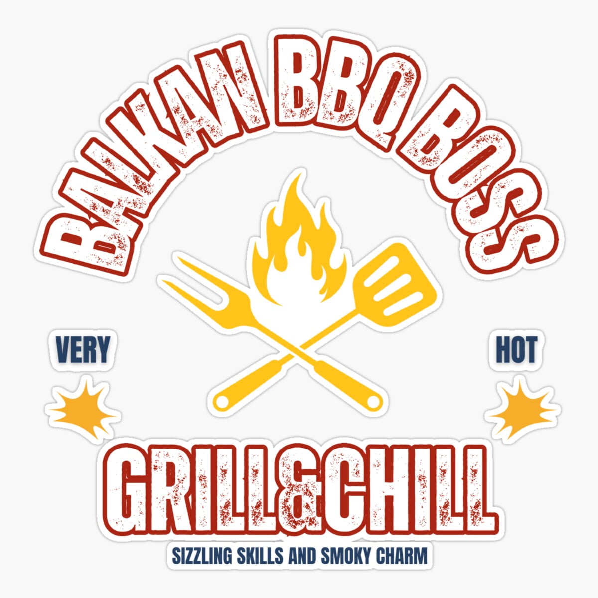 Maneki Balkan Bbq Boss Sticker, Phone Decal Water Bottle Stickers Car ...