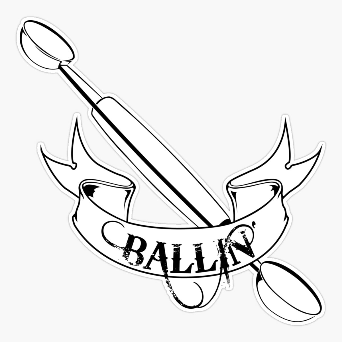 Maneki Ballin' Sticker, Phone Decal Water Bottle Stickers Car Decals ...