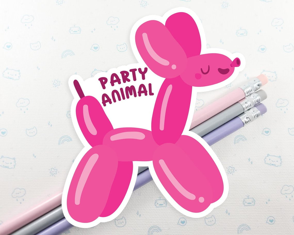 Maneki Balloon Animal Er, Cute Dog Balloon Er, Vinyl Er, Laptop Decal ...