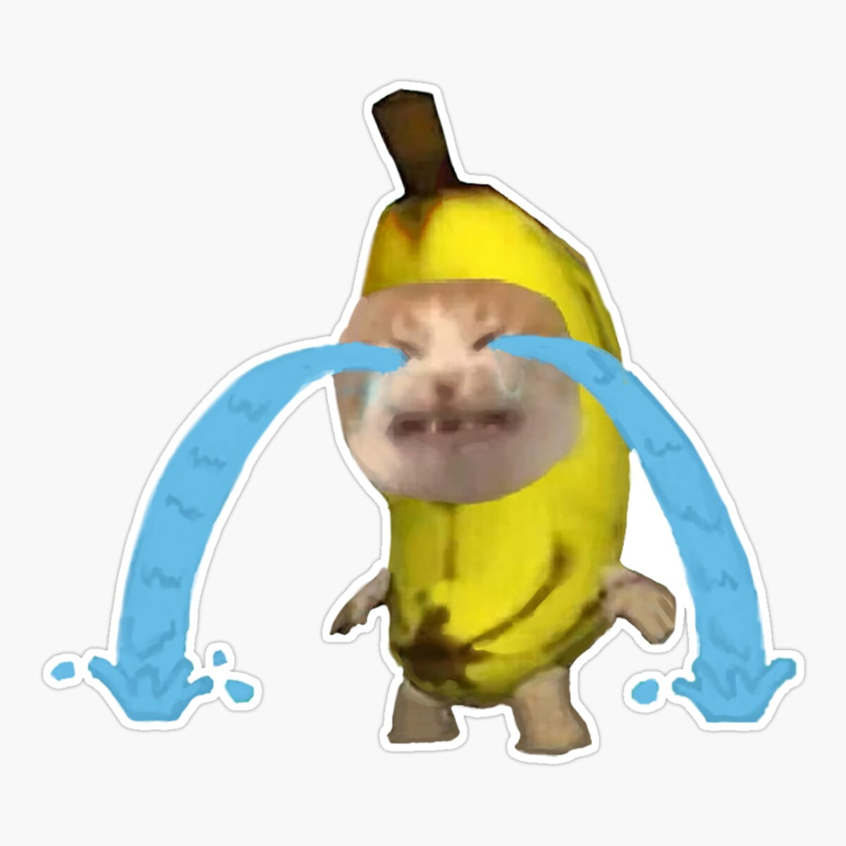 Maneki Banana Cat Crying Sticker, Phone Decal Water Bottle Stickers Car ...