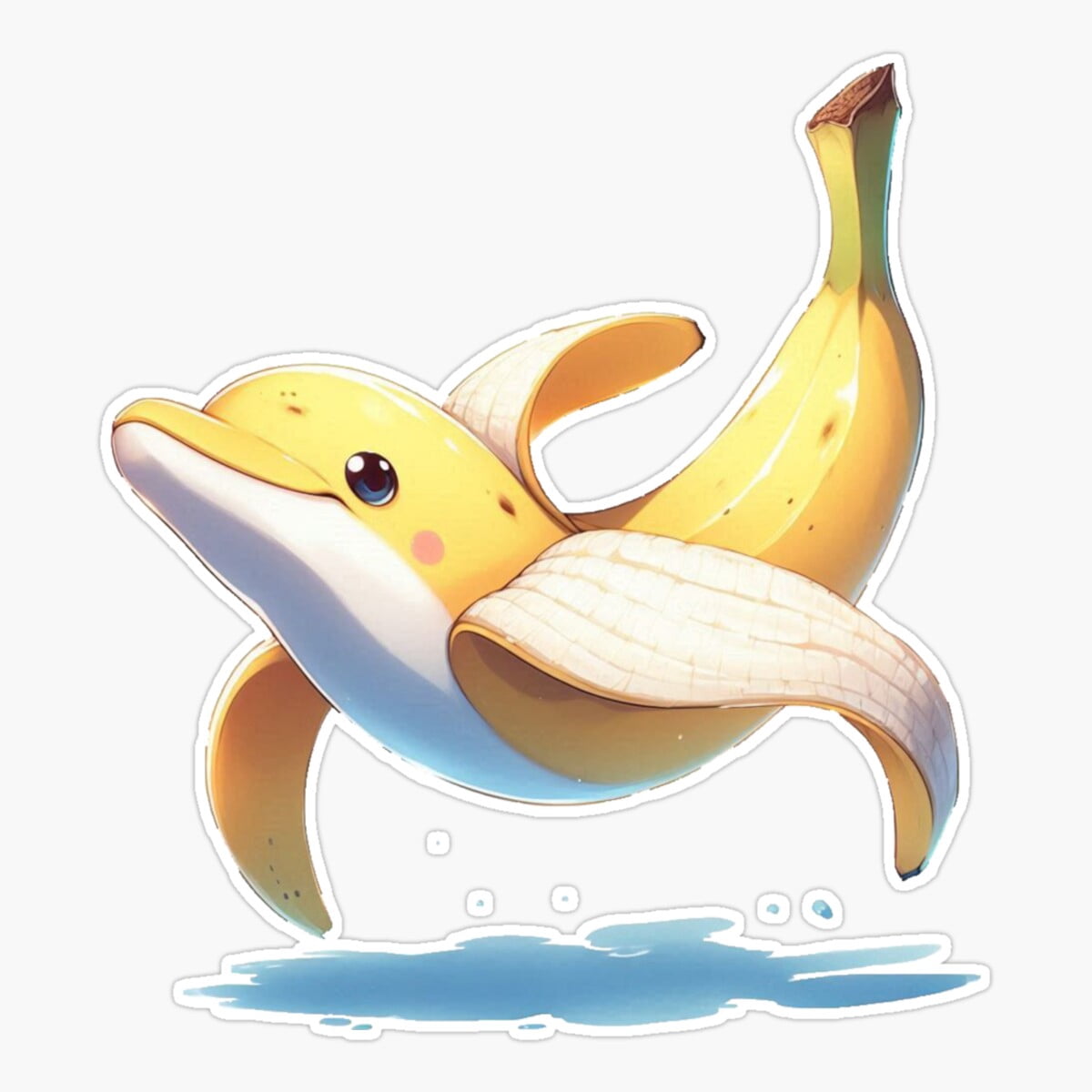 Maneki Banana Dolphin Sticker, Phone Decal Water Bottle Stickers Car ...