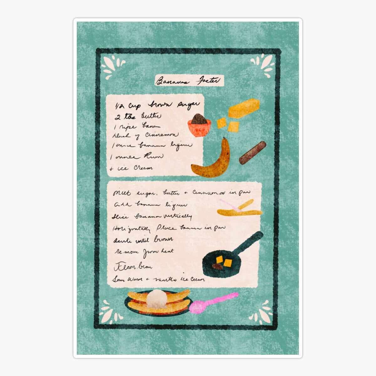 Maneki Banana Oster Recipe Sticker, Phone Decal Water Bottle Stickers ...