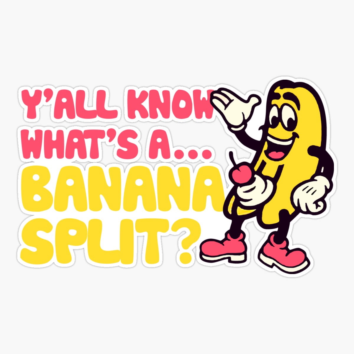 Maneki Banana Split T-Shirt + Recipe Magnet Sticker, Phone Decal Water ...