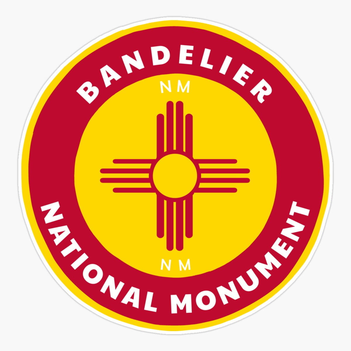 Maneki Bandelier National Monument New Mexico - Nm Badge With A Zia Lag ...