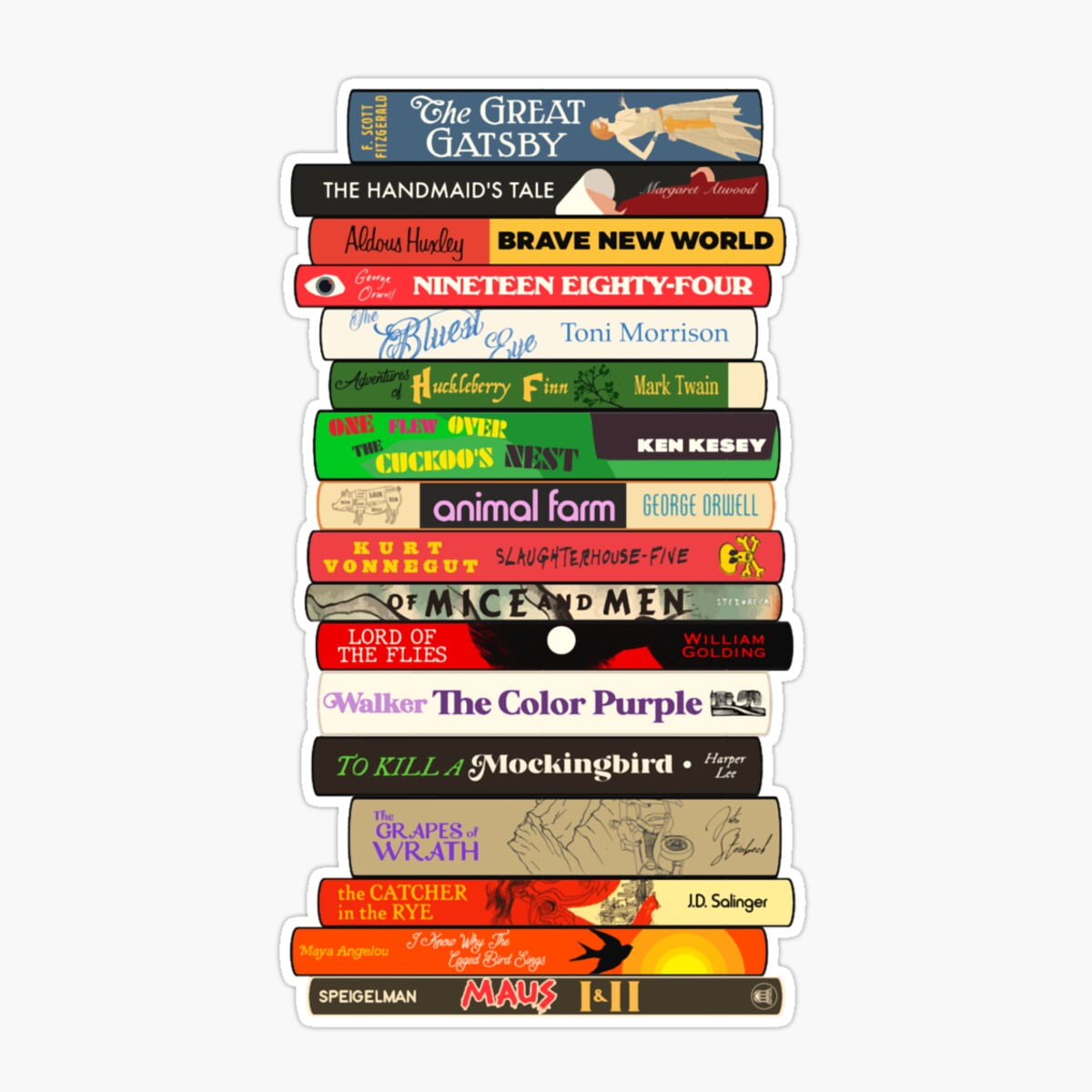 Maneki Banned Books Stack 1 Sticker, Phone Decal Water Bottle Stickers ...