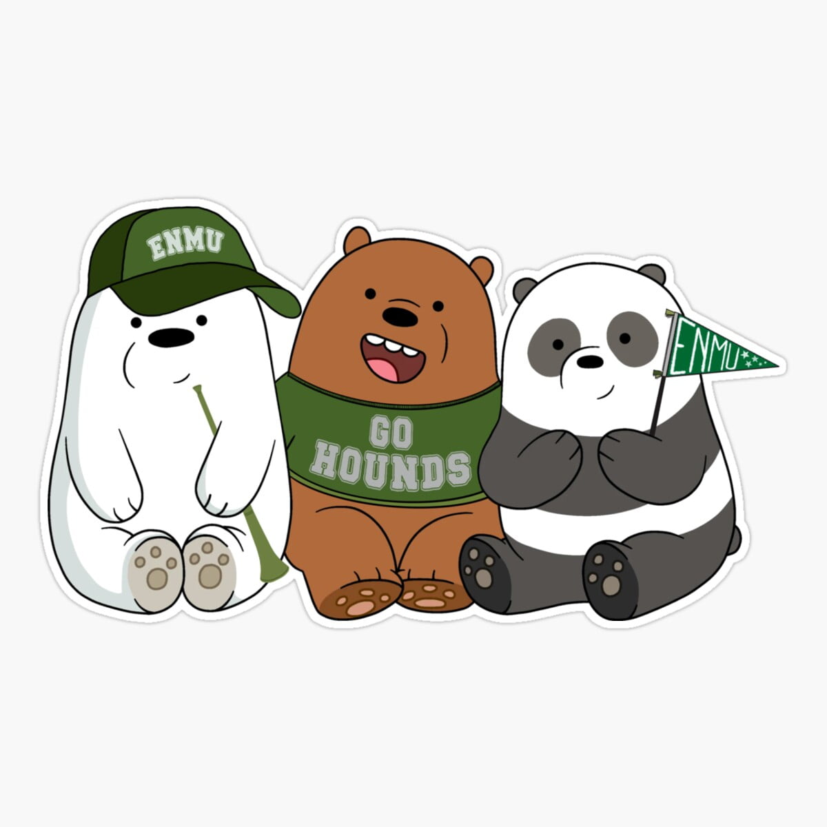 Maneki Bare Bears Enmu Sticker, Phone Decal Water Bottle Stickers Car ...
