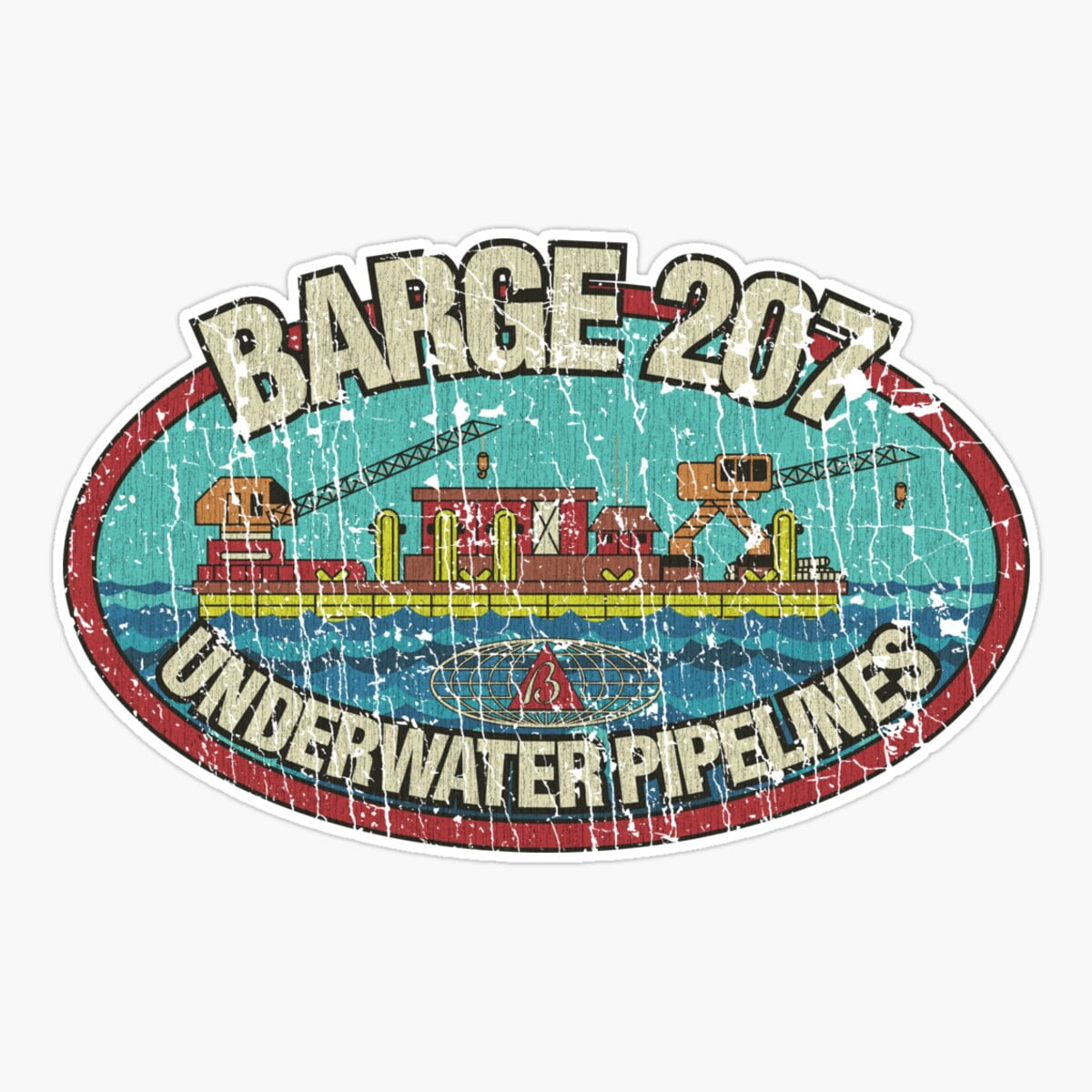 Maneki Barge 207 Oshore Pipelines 1958 Sticker, Phone Decal Water ...