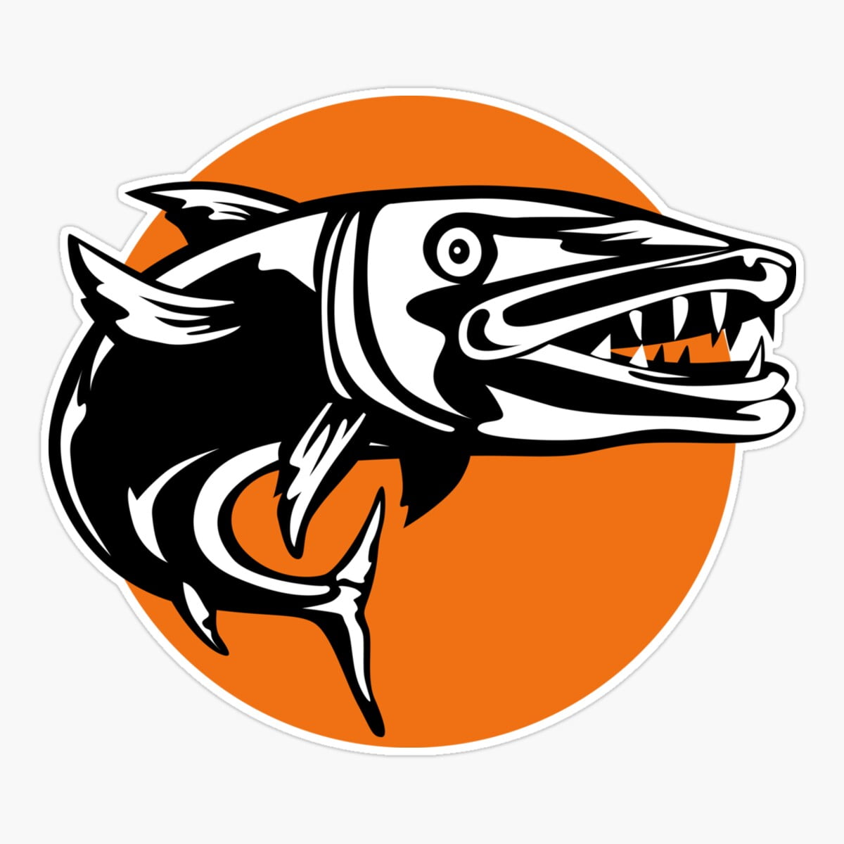 Maneki Barracuda Retro Sticker, Phone Decal Water Bottle Stickers Car ...