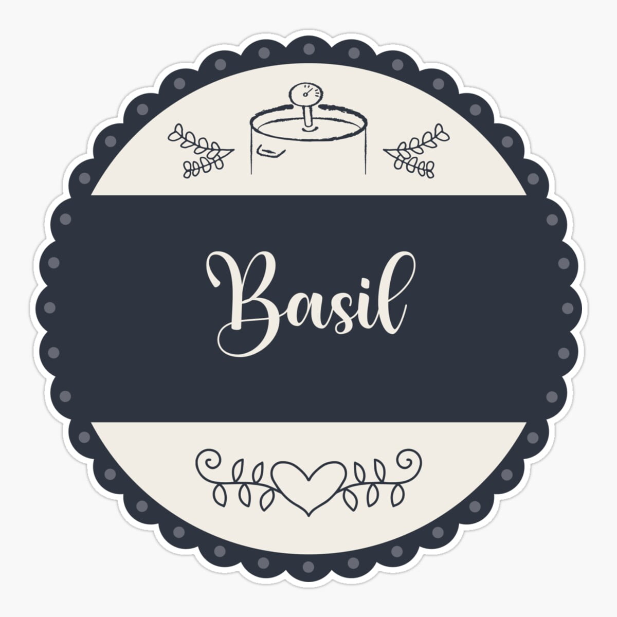 Maneki Basil Kitchen Label Sticker, Phone Decal Water Bottle Stickers ...