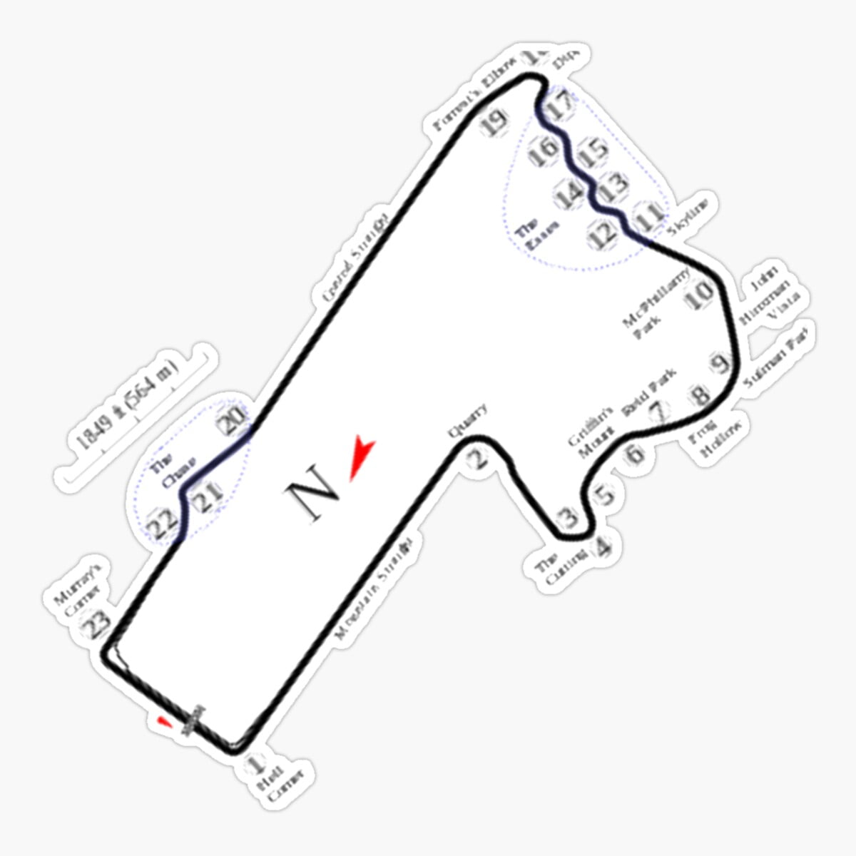 Maneki Bathurst 1000 Race Track Map Sticker, Phone Decal Water Bottle ...