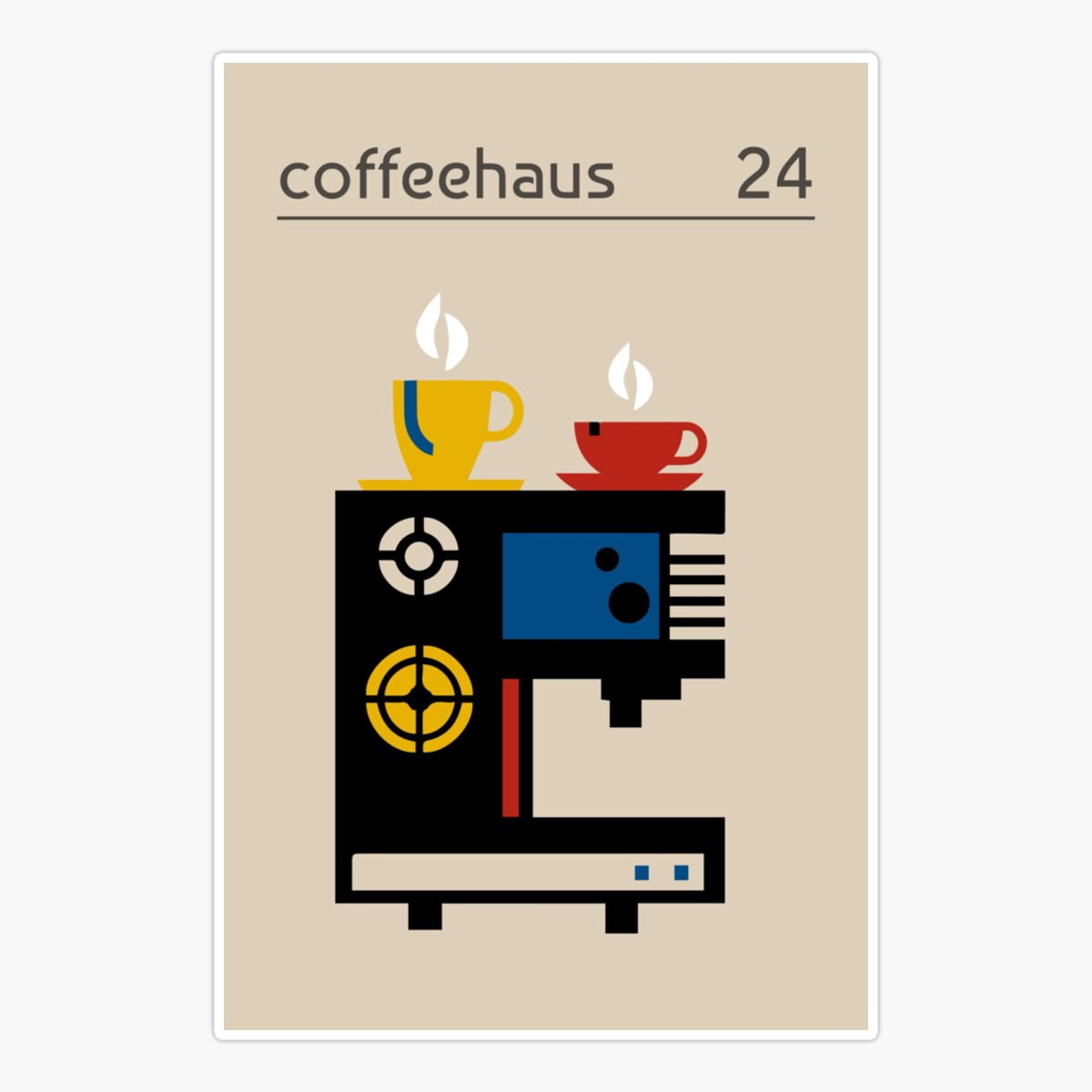 Maneki Bauhaus Coee Espresso Design Kitchen Sticker, Phone Decal Water ...