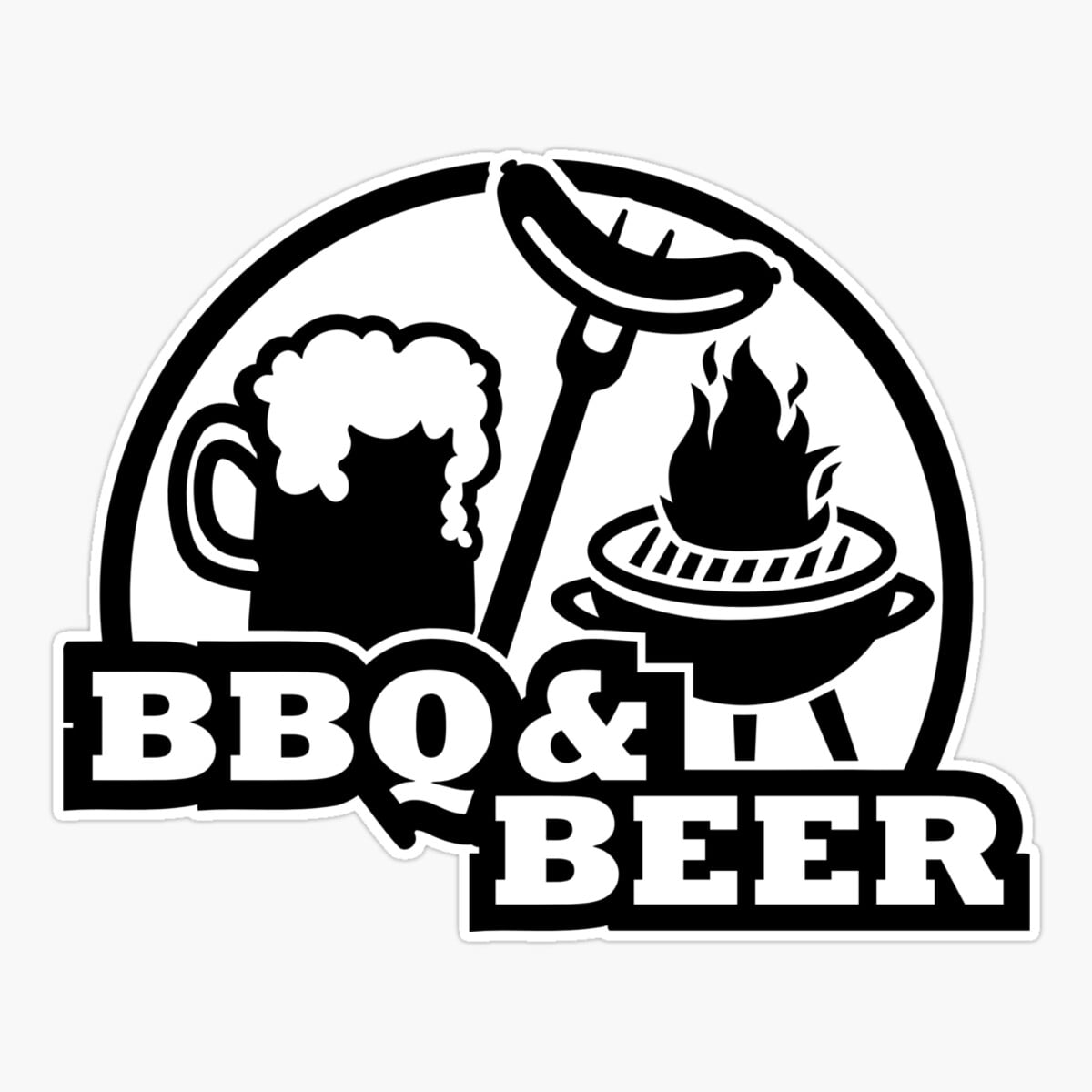 Maneki Bbq Barbecue Beer Sticker, Phone Decal Water Bottle Stickers Car ...