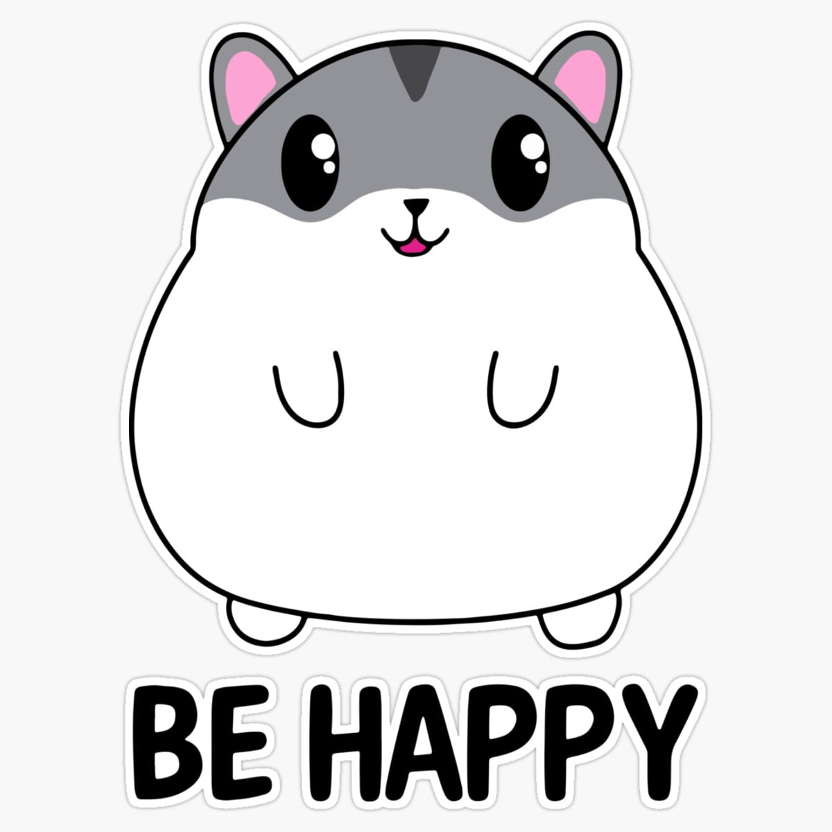 Maneki Be Happy Cute Hamster Er, Phone Decal Water Bottle Stickers Car ...