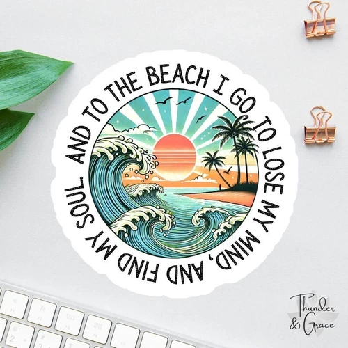 Maneki And To The Beach I Go Sticker, Retro Sunbeach Sticker, John Muir ...