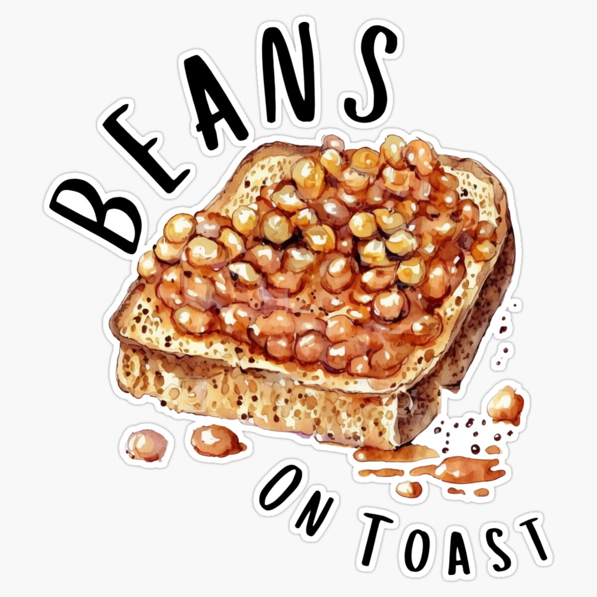 Maneki Beans On Toast Baked Beans Classic British Food Er, Phone Decal ...
