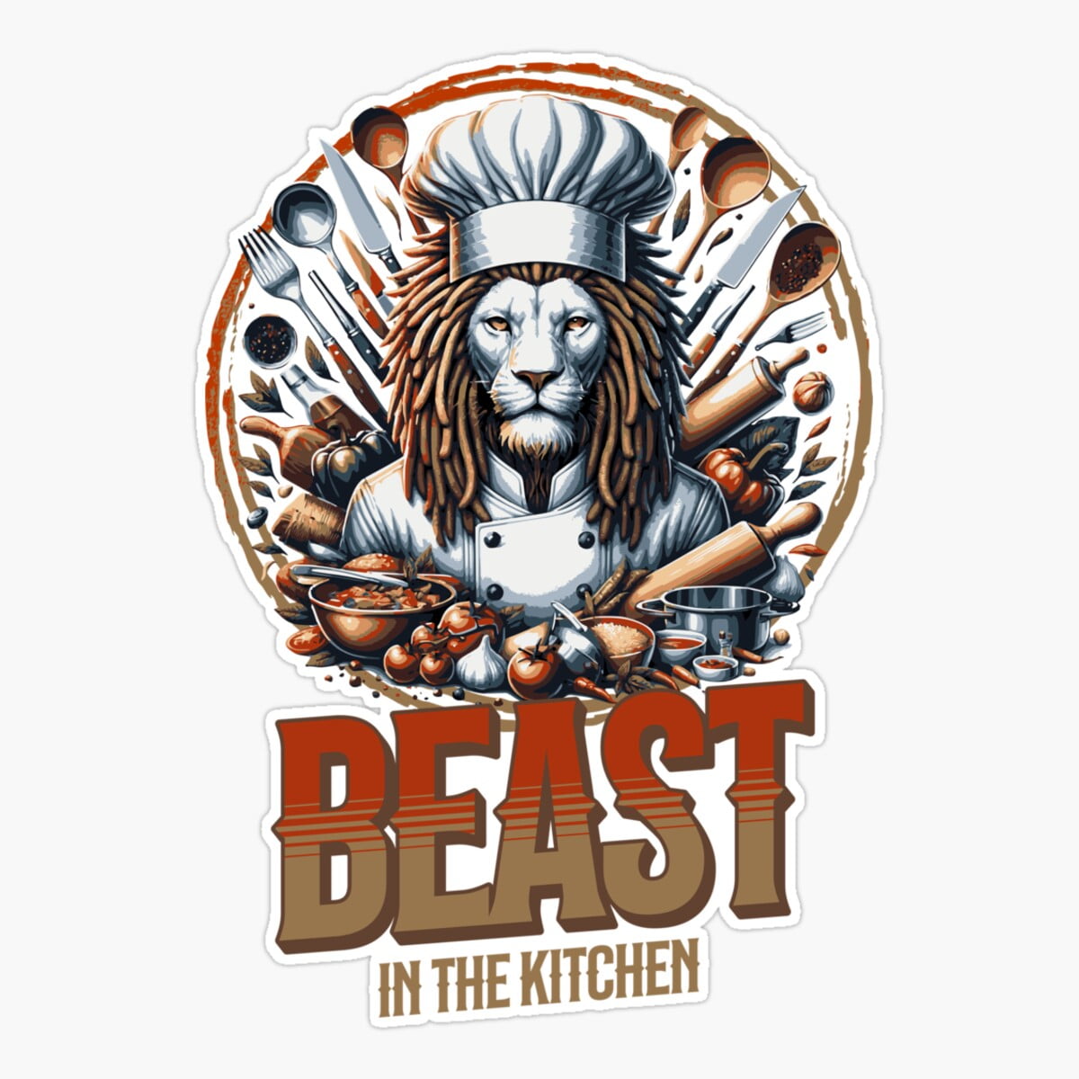 Maneki Beast In The Kitchen Sticker, Phone Decal Water Bottle Stickers ...