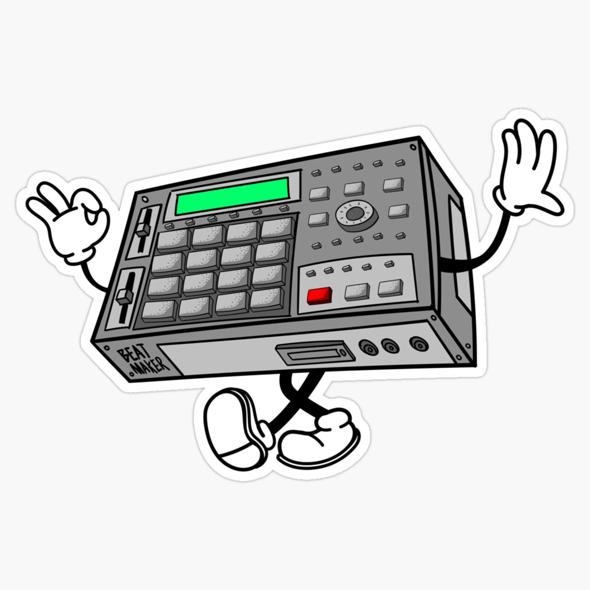 Maneki Beat Maker Cartoon Character Music Producer Er, Phone Decal ...