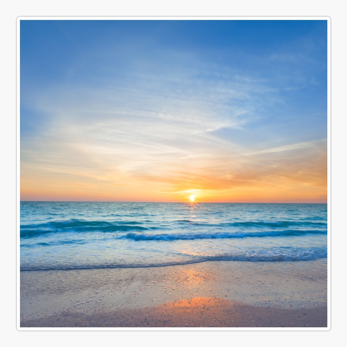 Maneki Beautiful Tropical Ocean Beach Sunset Sticker, Phone Decal Water ...