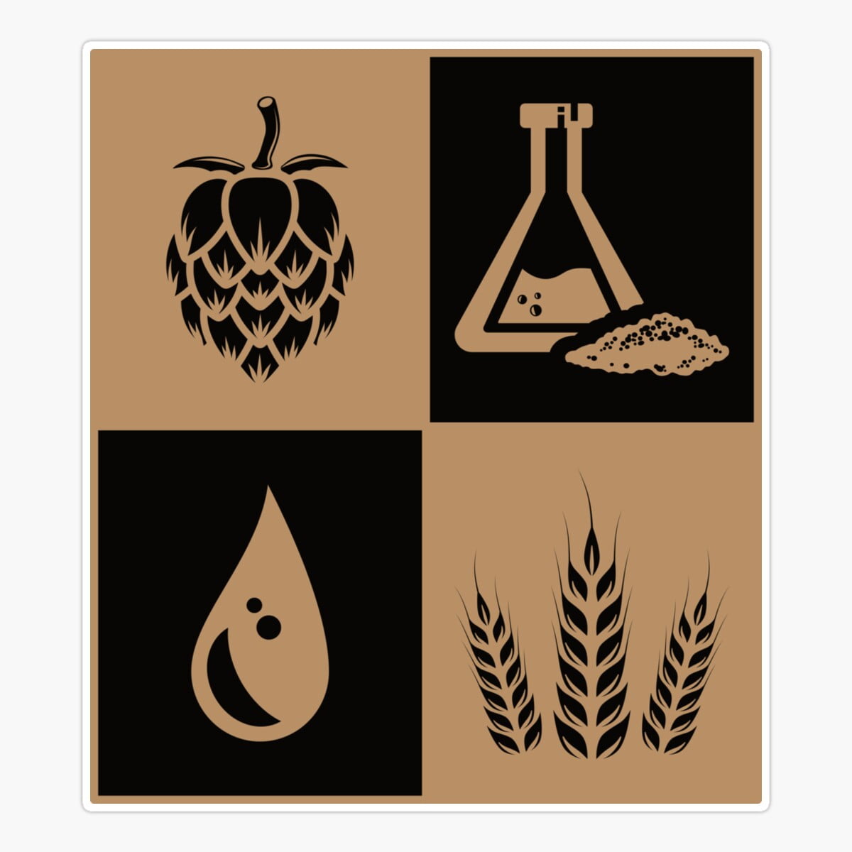 Maneki Beer Ingredients Tablet Sticker, Phone Decal Water Bottle ...