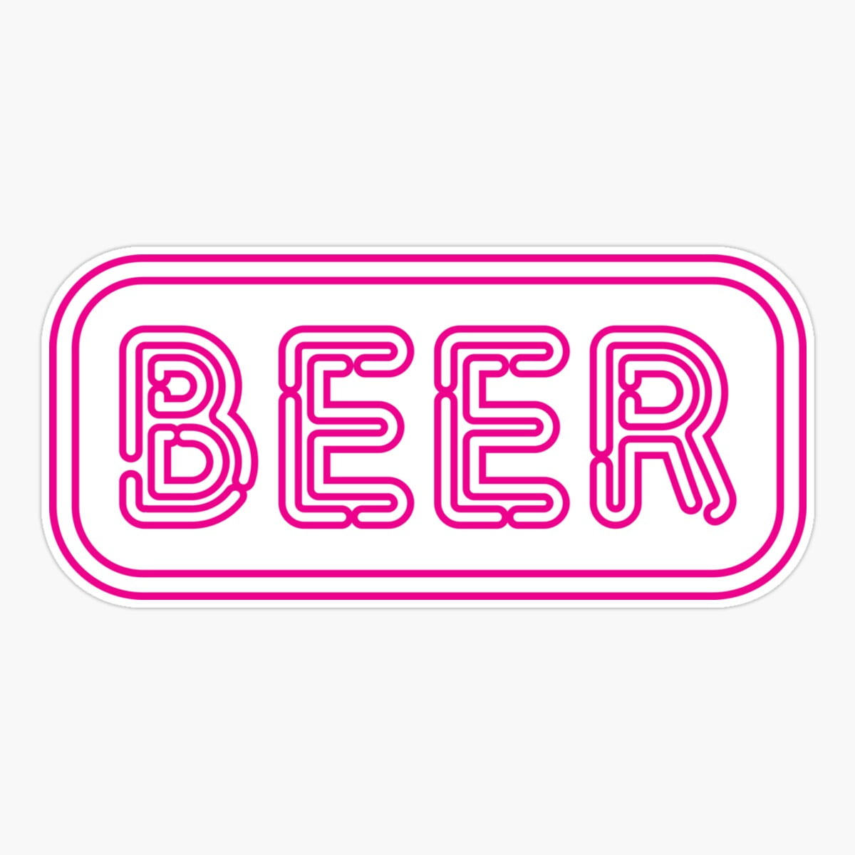 Maneki Beer Pink Neon Bar Sign Er, Phone Decal Water Bottle Stickers ...