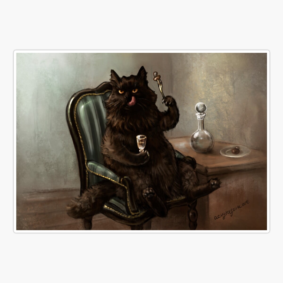 Maneki Behemoth Sticker, Phone Decal Water Bottle Stickers Car Decals ...