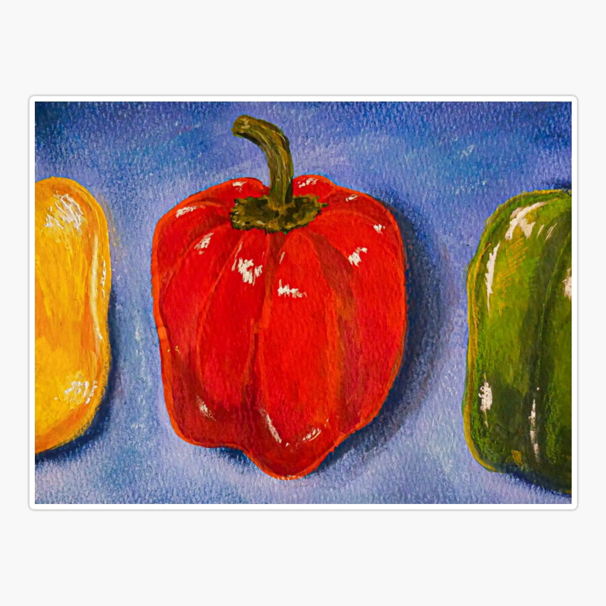 Maneki Bell Pepper Painting Sticker, Phone Decal Water Bottle Stickers ...