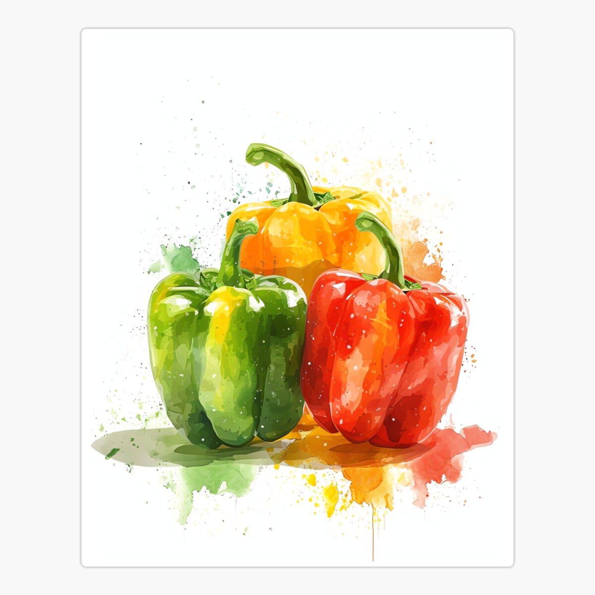Maneki Bell Peppers - Ruits And Vegetables Kitchen Poster - Kitchen Art ...