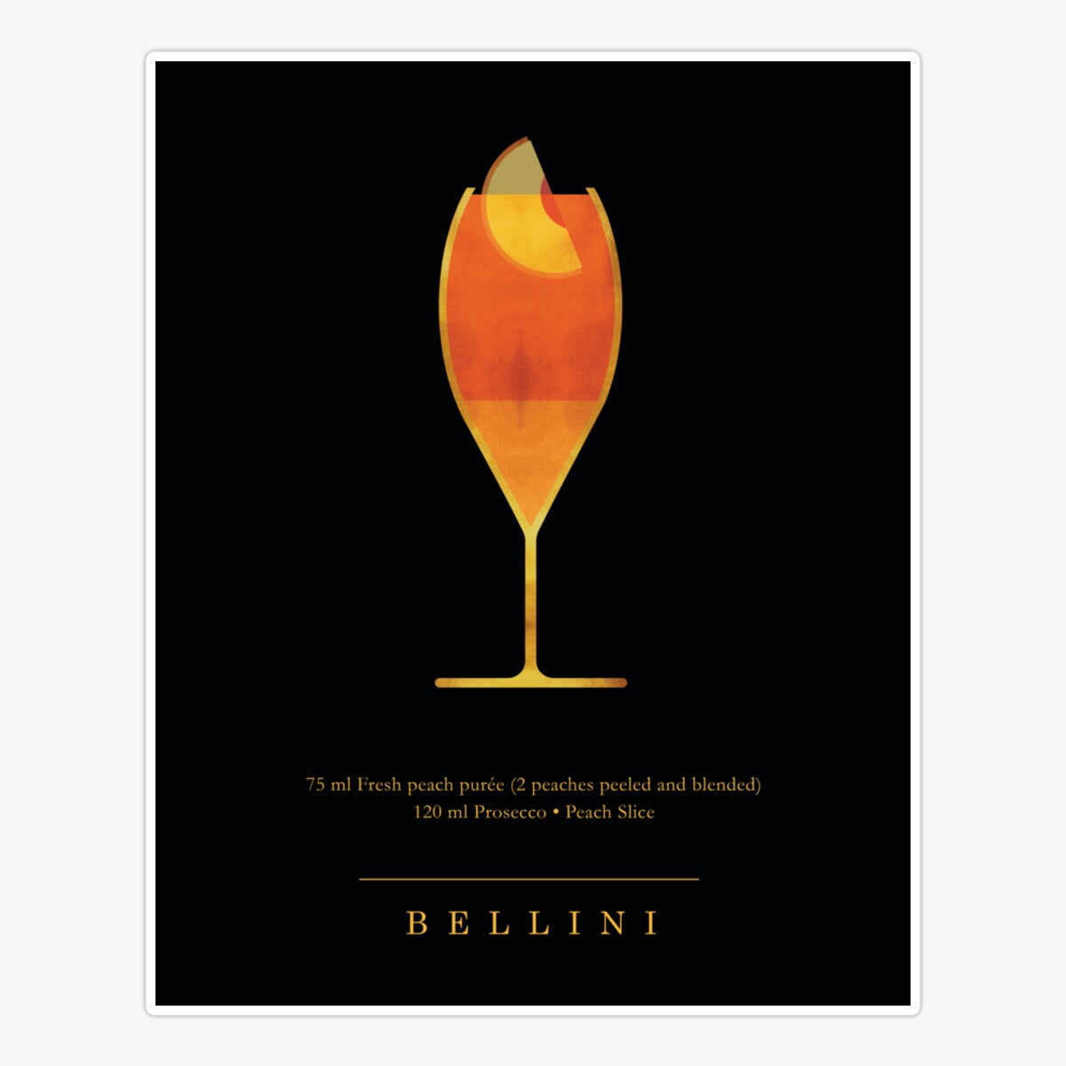 Maneki Bellini Cocktail - Clic Cocktails Series - Black And Gold ...