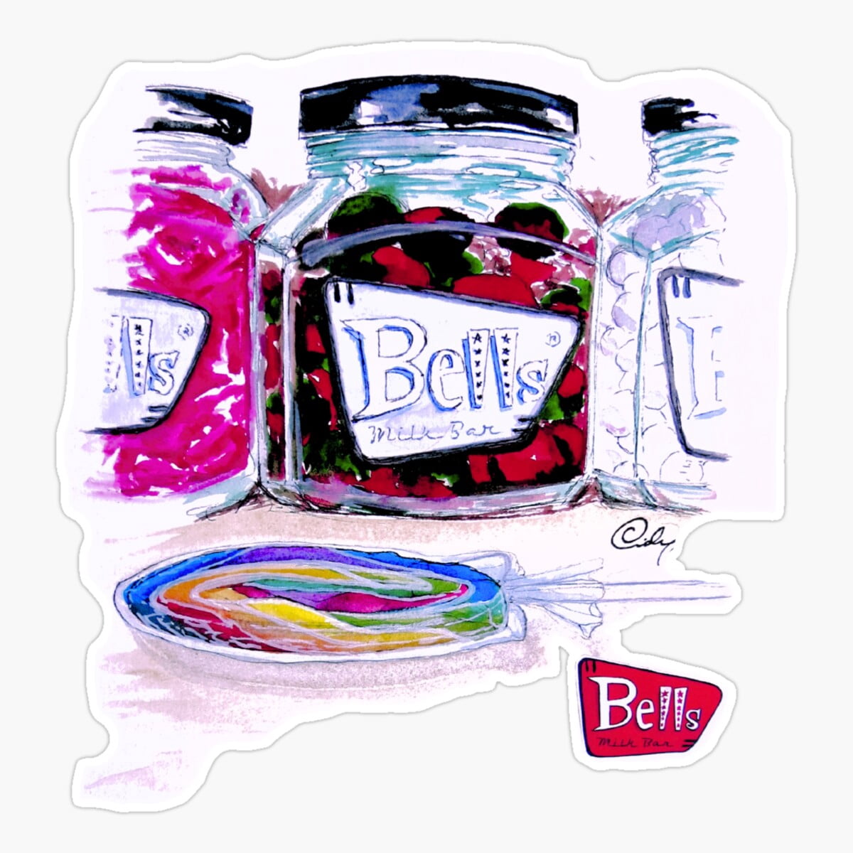 Maneki Bells Milk Bar Patton Street Broken Hill 7 Sticker, Phone Decal ...