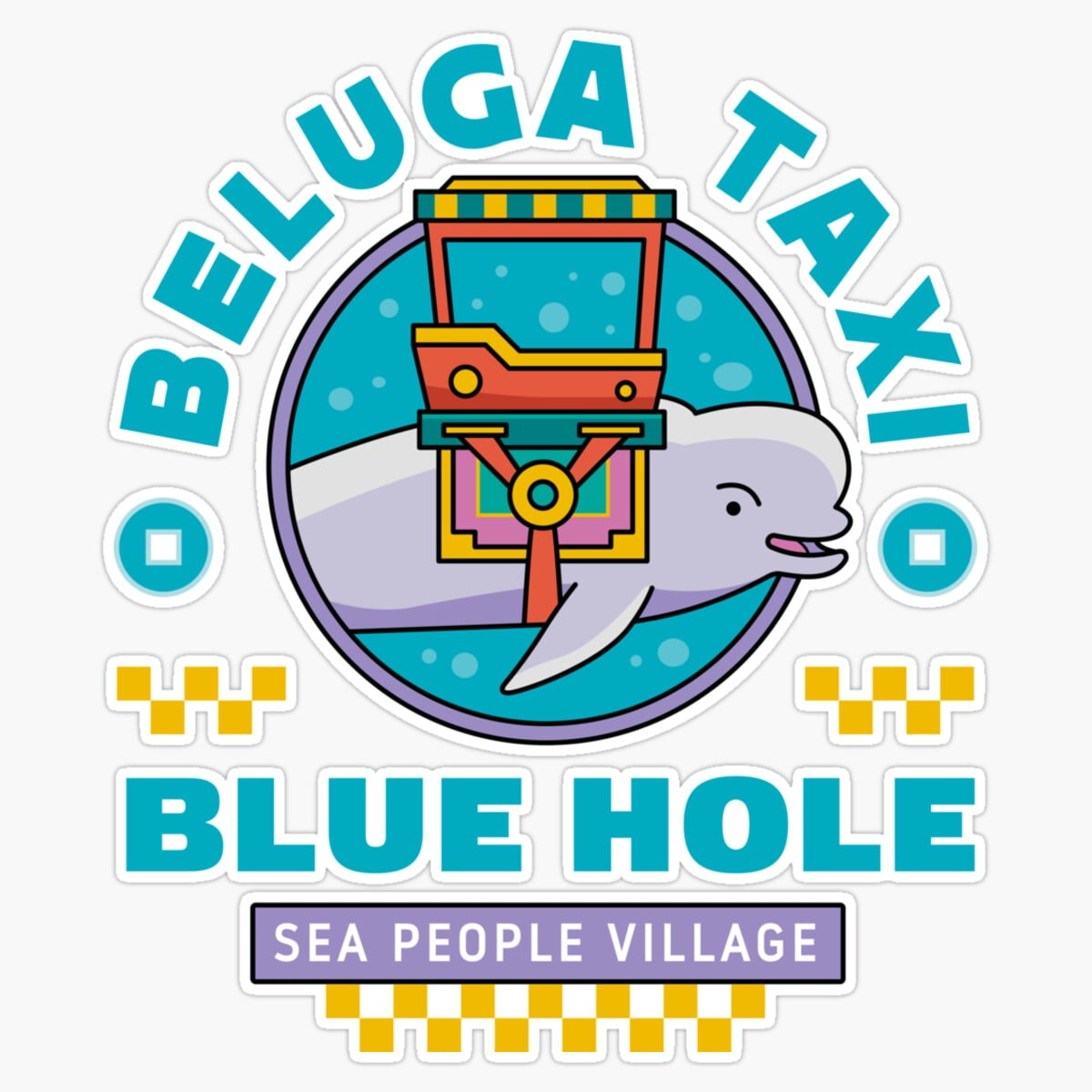 Maneki Beluga Taxi Emblem Er, Phone Decal Water Bottle Stickers Car ...