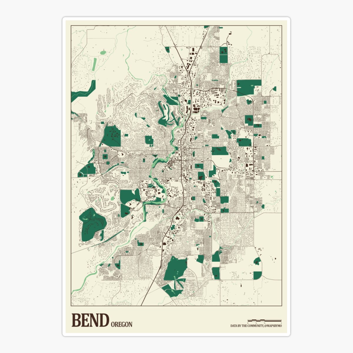 Maneki Bend Street Map Sticker, Phone Decal Water Bottle Stickers Car ...