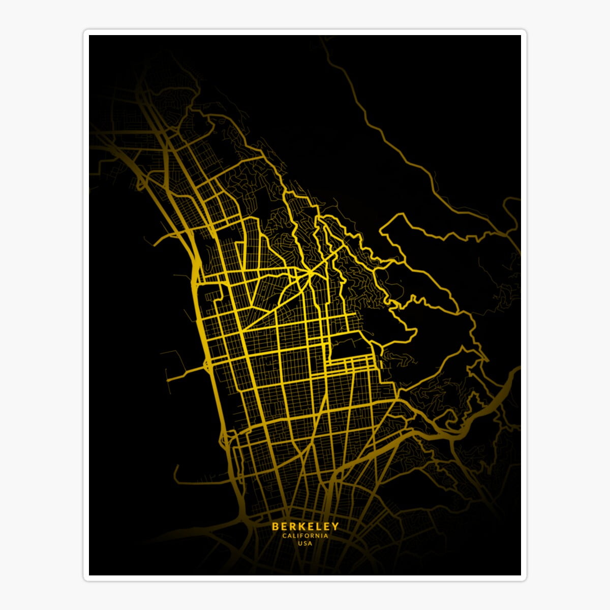 Maneki Berkeley, Caliornia, United States - Berkeley Map Sticker, Phone ...