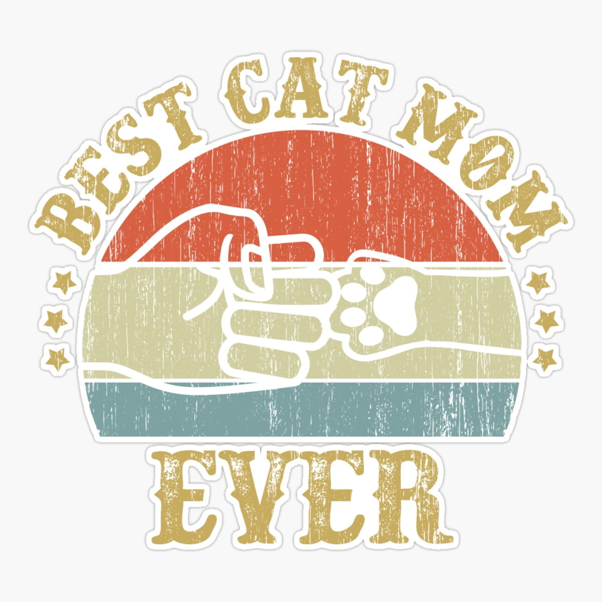 Maneki Best Cat Mom Ever - Git Or Cat Lovers Sticker, Phone Decal Water ...