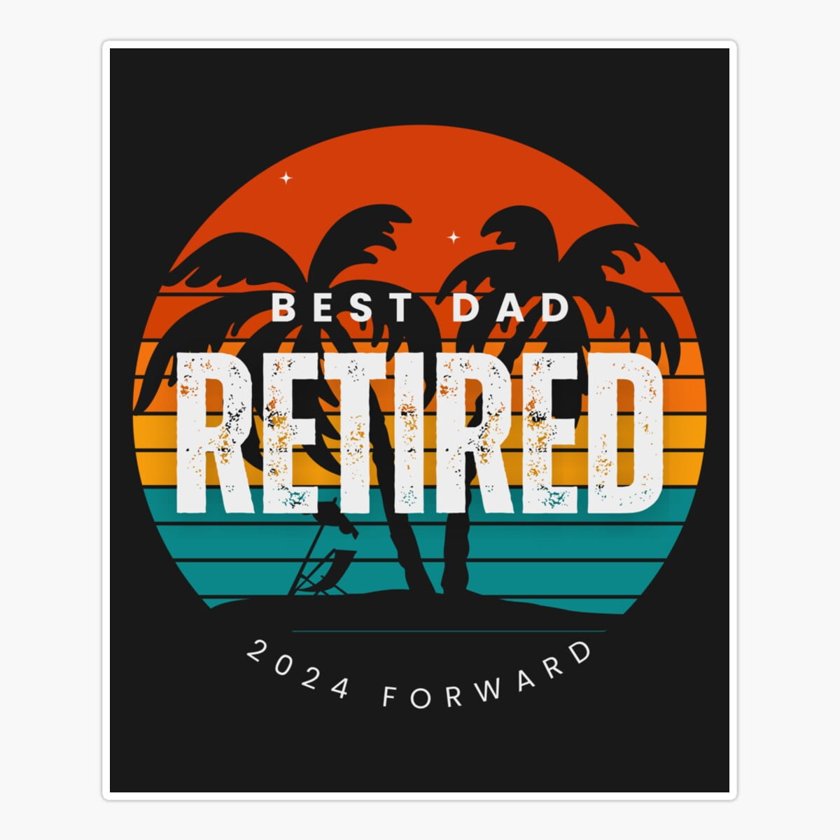 Maneki Best Dad Retired 2024 Forward Retro T Shirt Men Retirement Gift ...