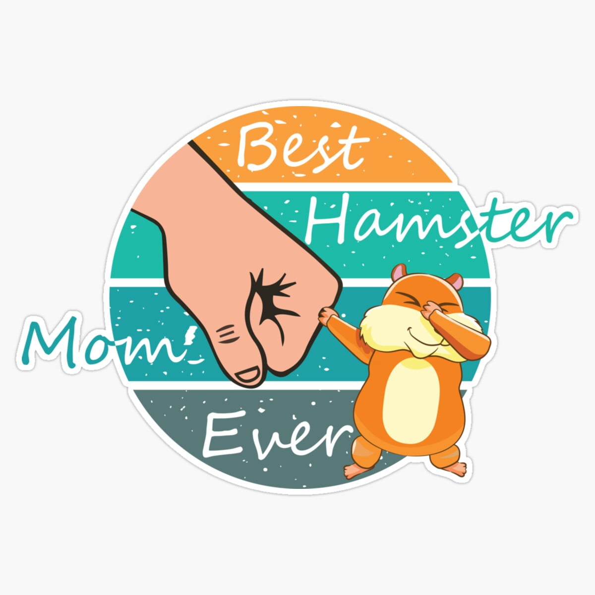 Maneki Best Hamster Mom Ever Vintage Retro Design With Funny Hamster ...